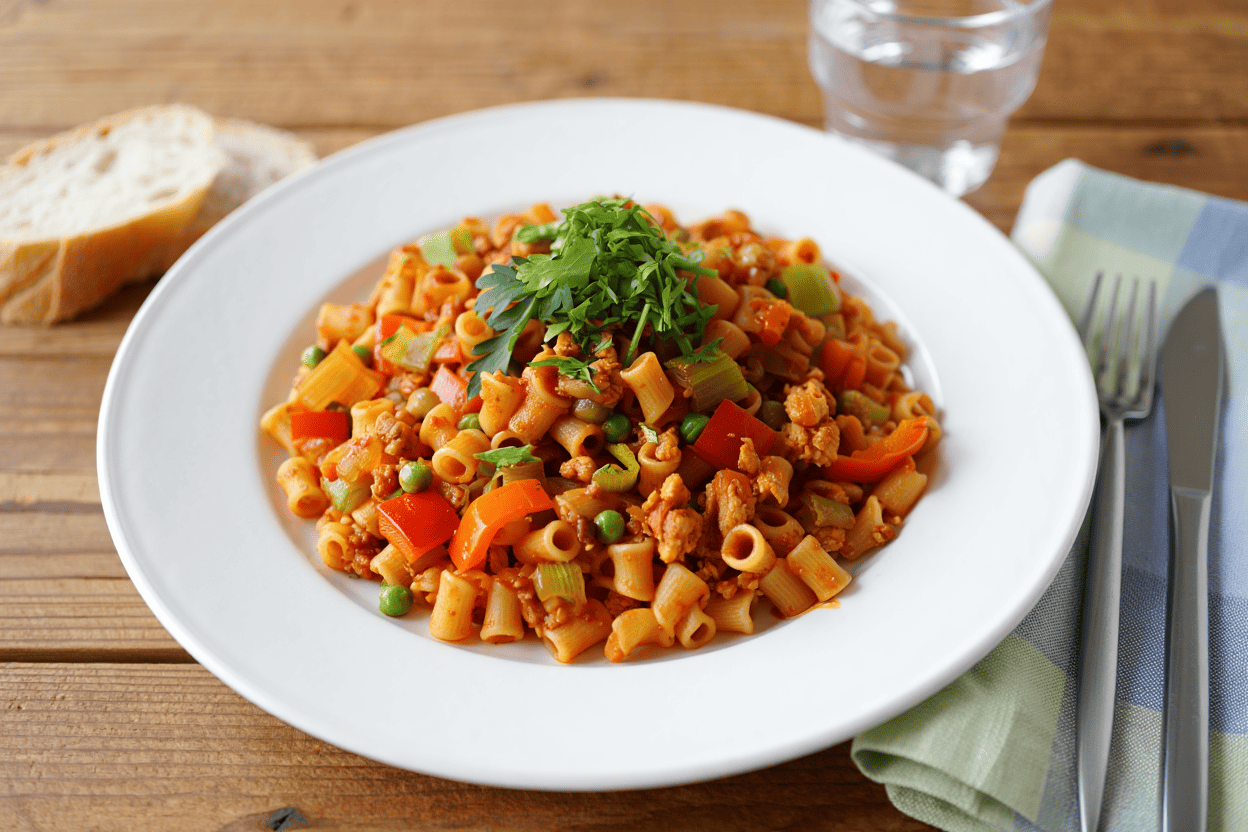 Pasta tiburón con pollo y verduras - La Grosella® - Comida para llevar ...